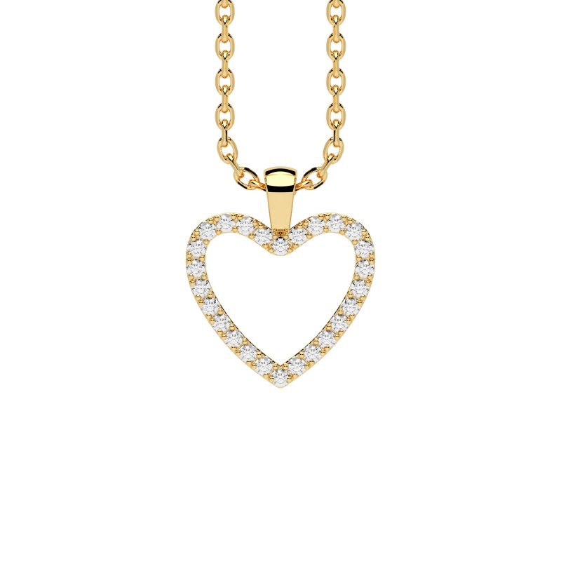 Pave heart pendant store